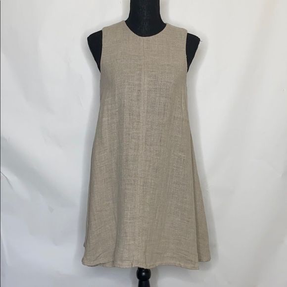 Zara | Dresses | Zara Neutral Beige Linenblend Midi Dress | Poshmark